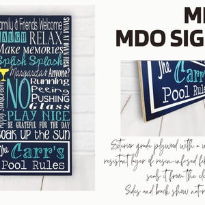 Pool Rules Wood Sign, Personalized Sign, Custom Pool Sign, Pool Rules ...