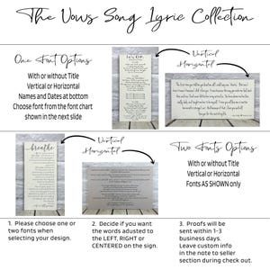 Wedding Song Lyric Frame, Song Lyric Gift, Song Lyric Signs, Wedding ...