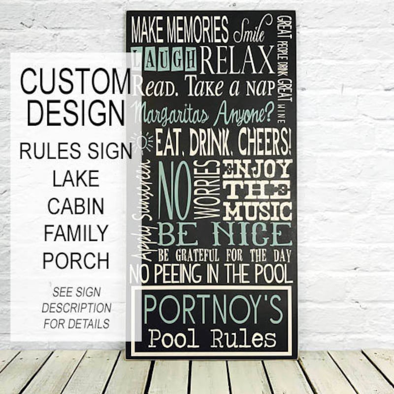 Pool Rules - Etsy