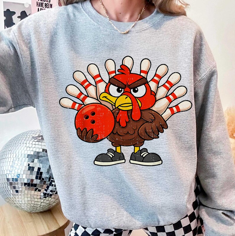 Angry Turkey Bowling PNG Funny Thanksgiving Sport Game Pin Distressed ...