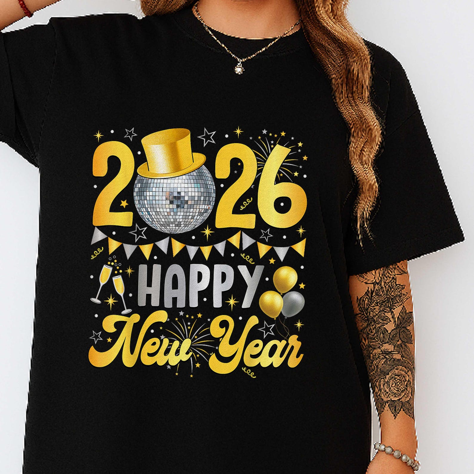 2026 Disco Ball Top Hat PNG Design, Happy New Year Party Sublimation ...