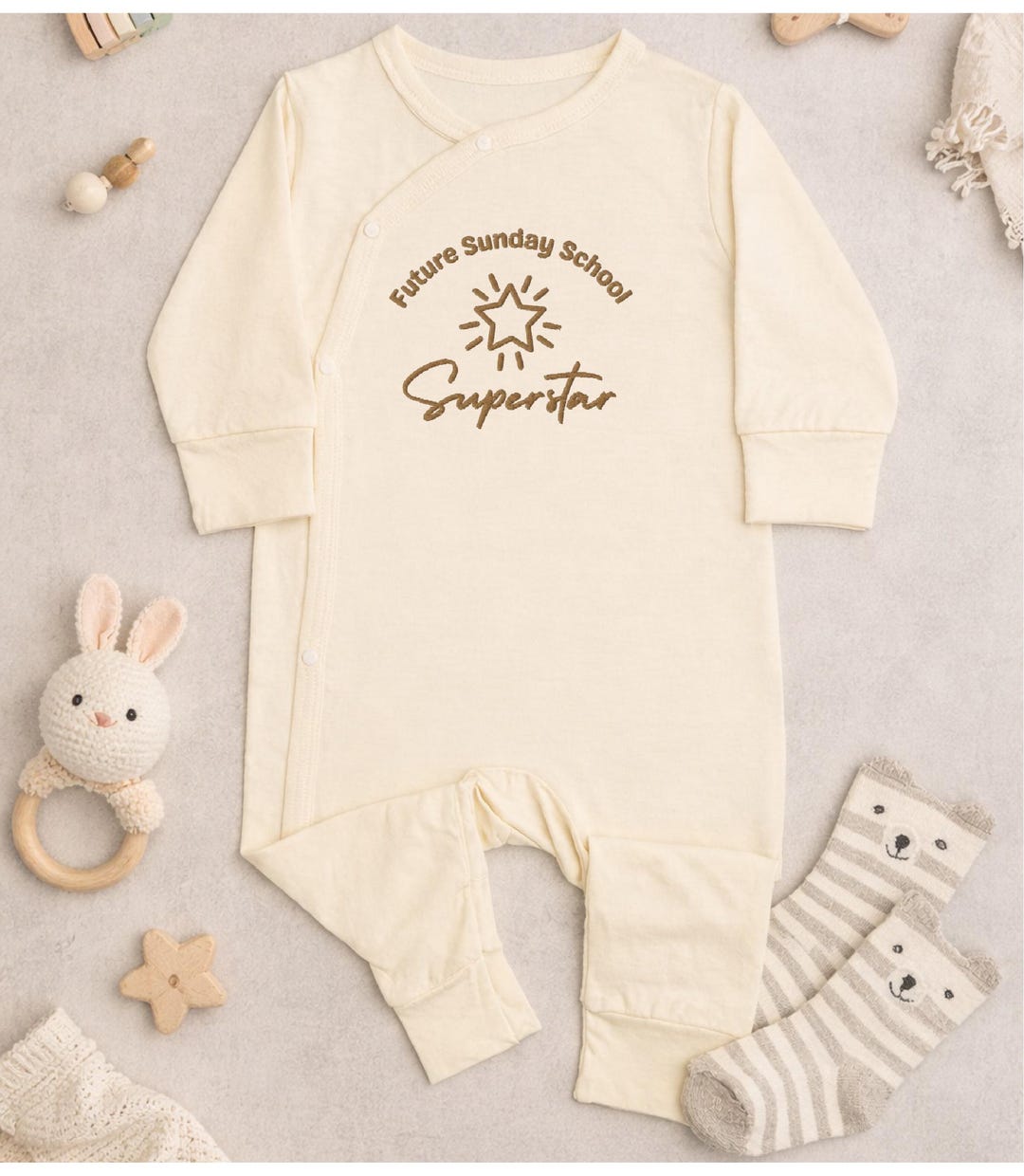 Future Sunday School Superstar Baby Bodysuit, Personalized Name Newborn ...