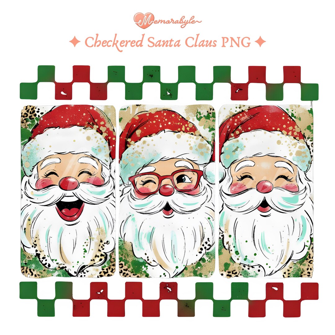 Santa Claus PNG by Memorabyle • Checkered Santa Claus • Retro Santa ...