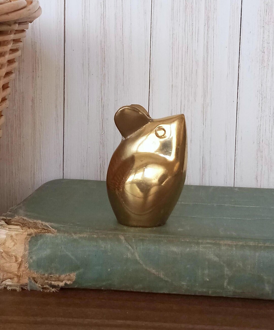 Vintage Small Brass Mouse Figurine, Brass Mouse Paperweight, Vintage ...