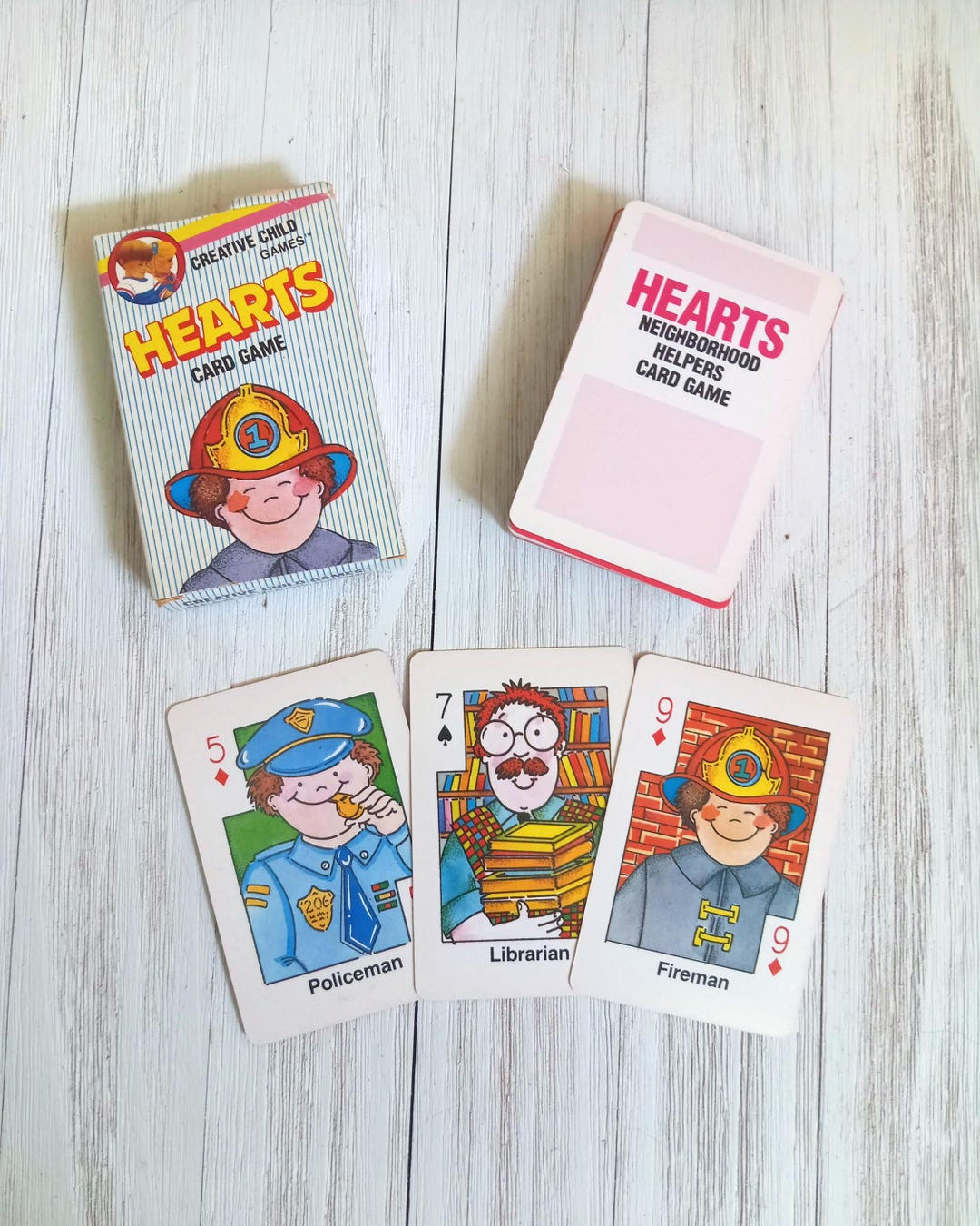 Vintage Neighborhood Helpers Hearts Game, Card Game, 1986 - Etsy