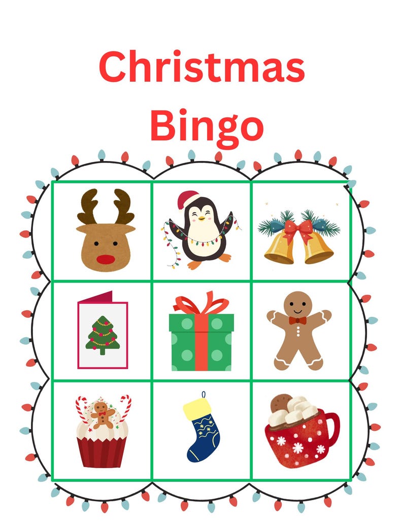 Christmas Picture Bingo -50 Count- – Fun Holiday Game for Kids ...