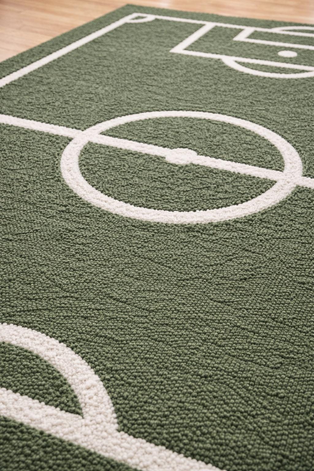 Hand Tufted Kids Soccer Field Rug,football Playroom Carpet,green Sports ...
