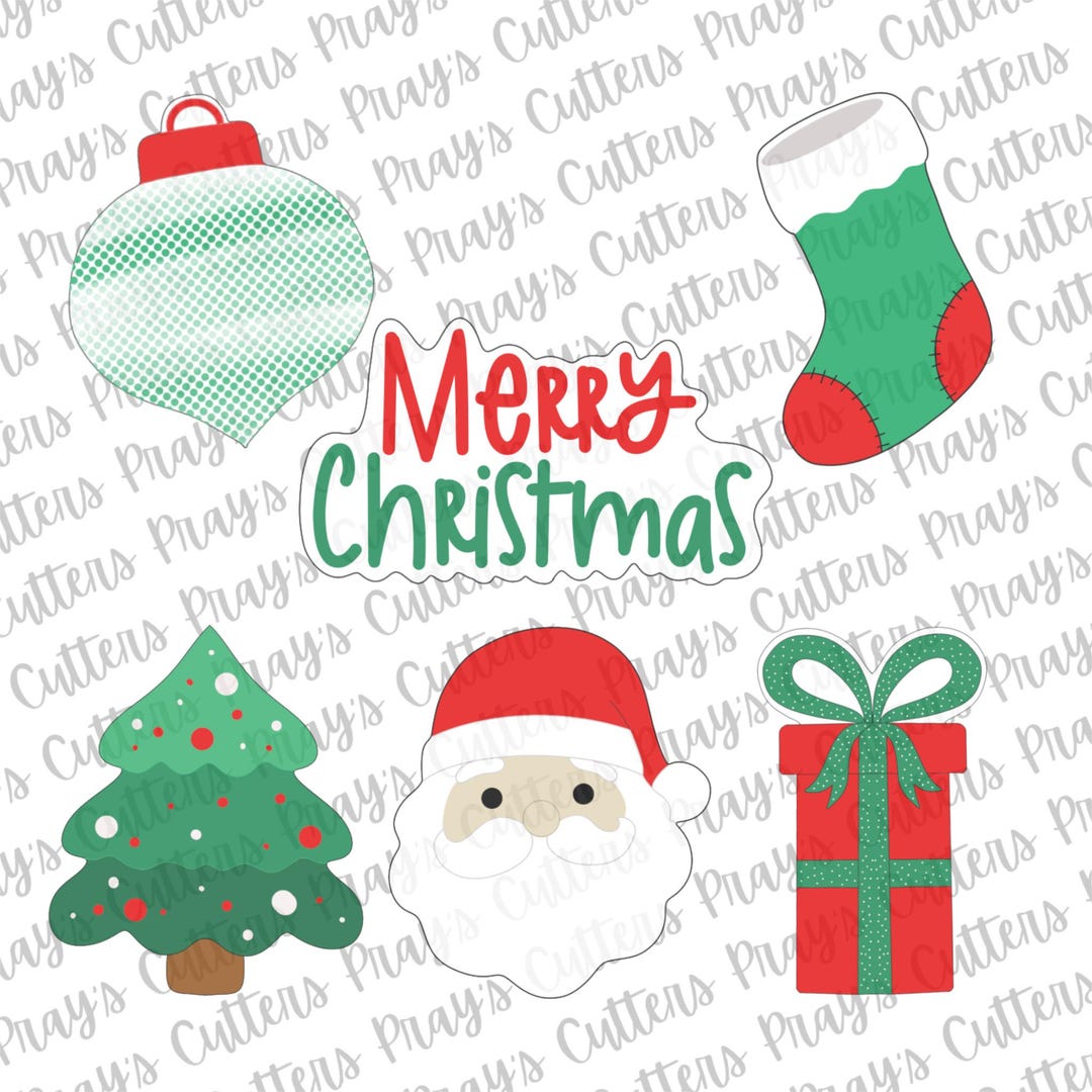 3D Printed Christmas Cookie Cutter Set | Ornament, Stocking, Tree ...