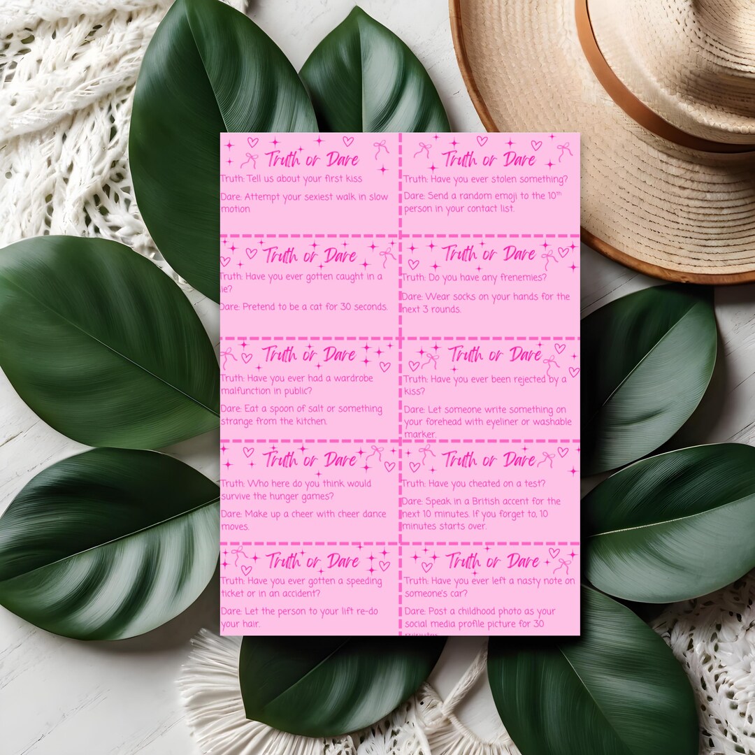 Truth or Dare Game | 40 Editable Canva Cards | Bachelorette & Girls ...