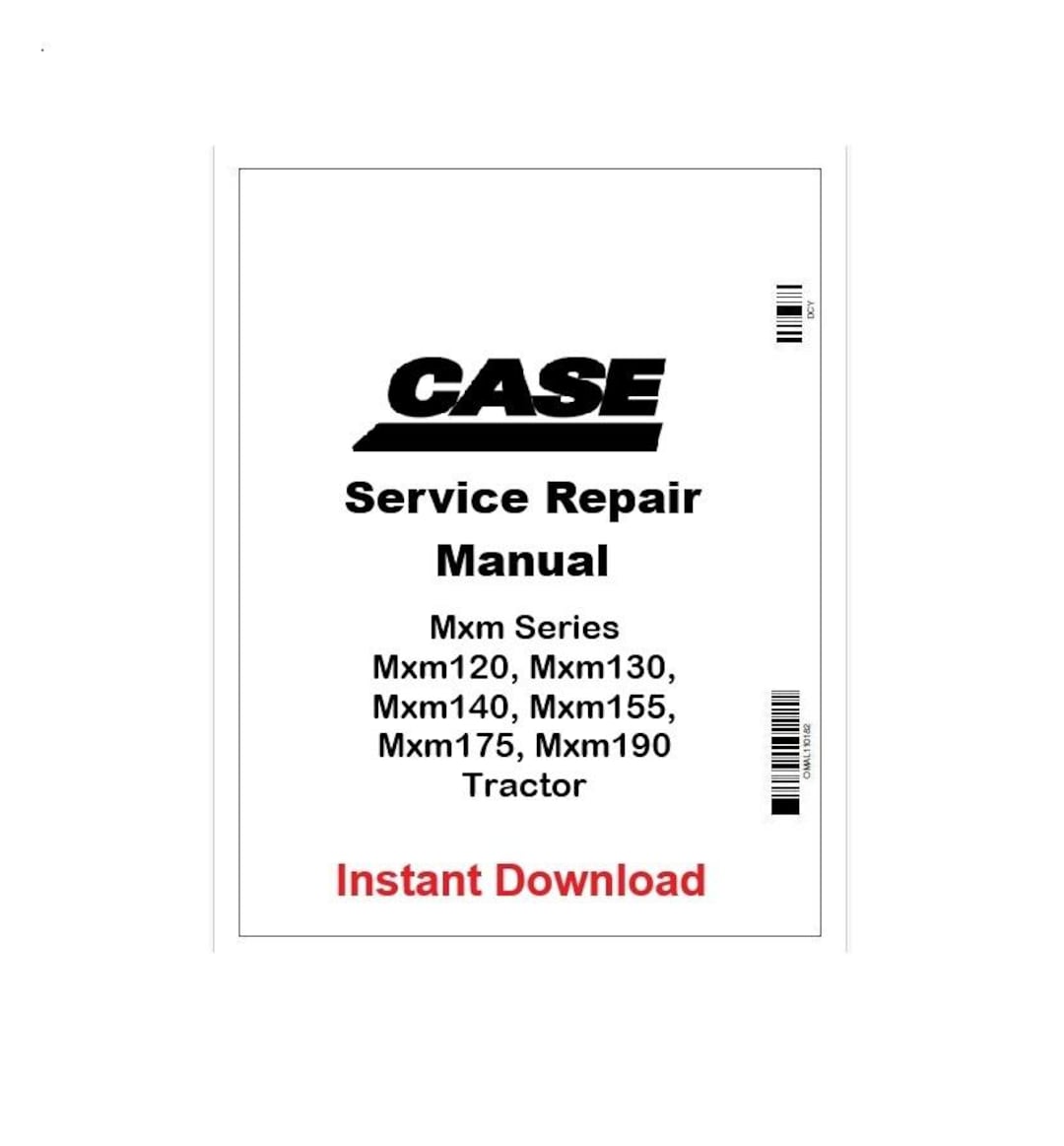 Case IH Mxm Series MXM120–MXM190 Tractor Service Manual PDF - Etsy