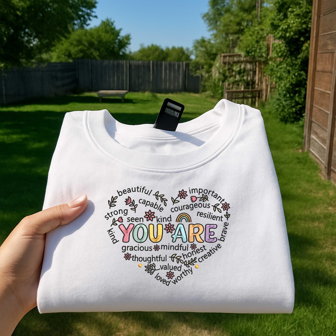 You Are Positive Affirmation Embroidery Design, Inspirational Quote ...