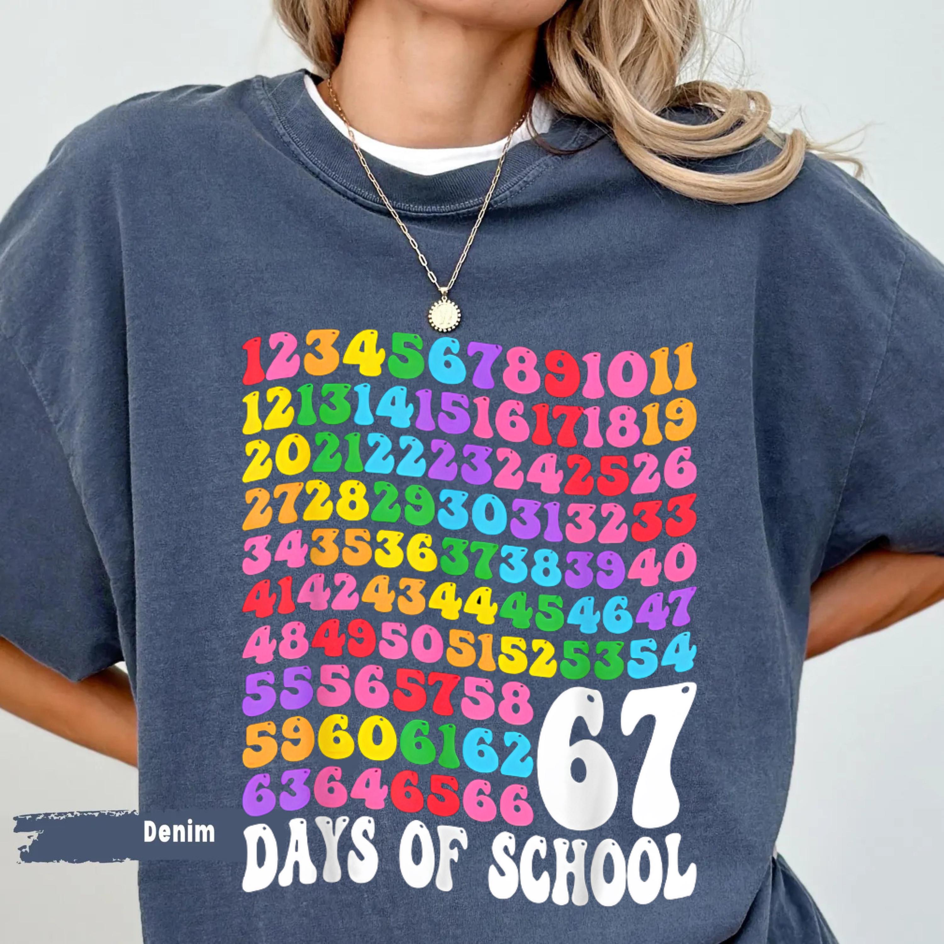 67 School Countdown Teacher Kids Retro Numbers Digital PNG - Etsy