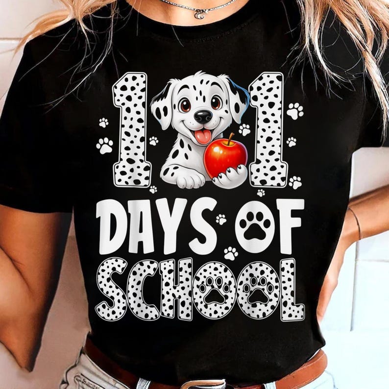 101 Days of School Dalmatian PNG, Teacher Shirt Design (digital ...