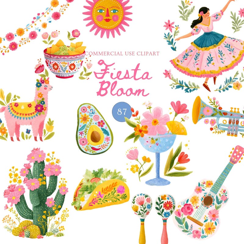 Fiesta Clipart - Etsy