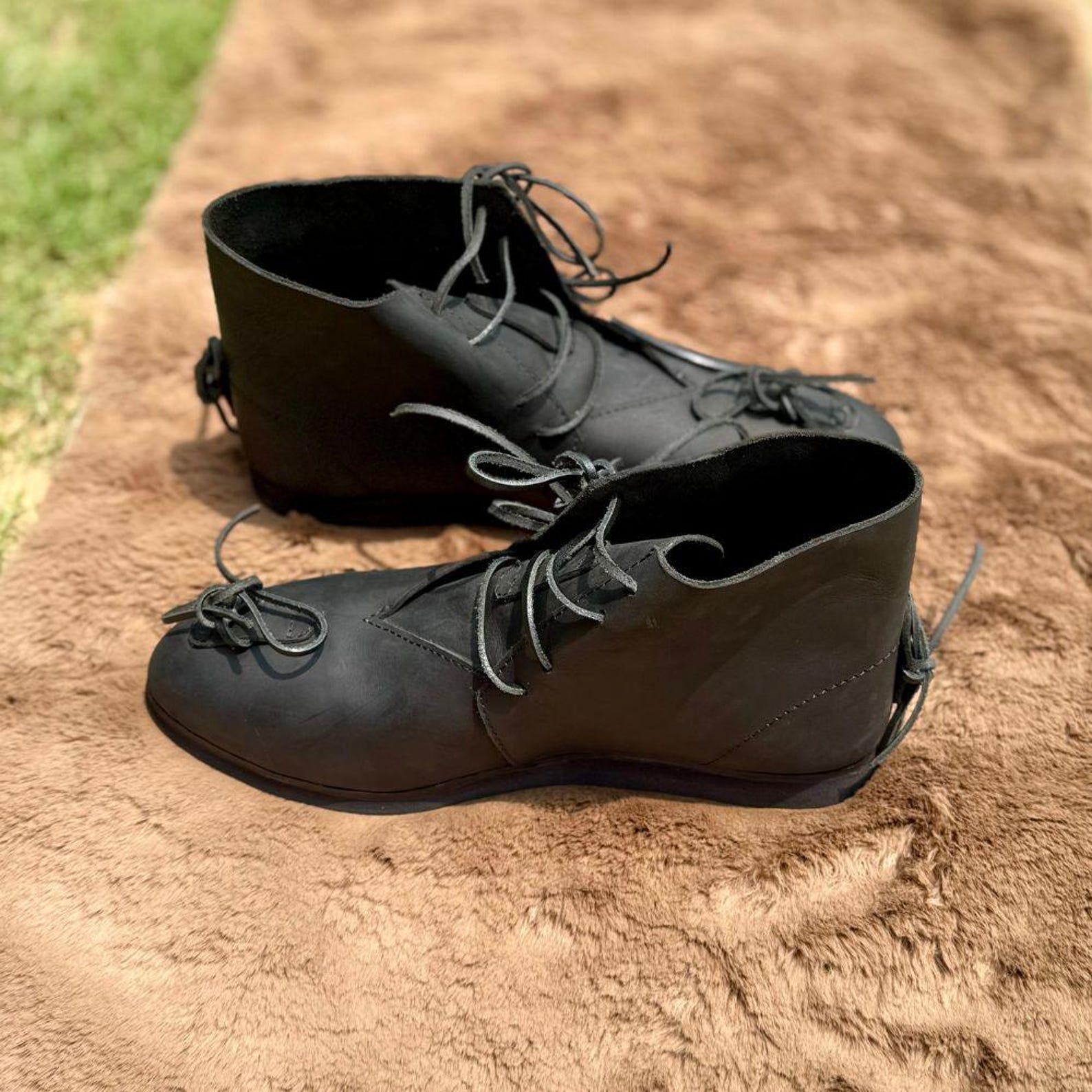 Medieval Black Leather Viking Boots – Authentic Historical ...
