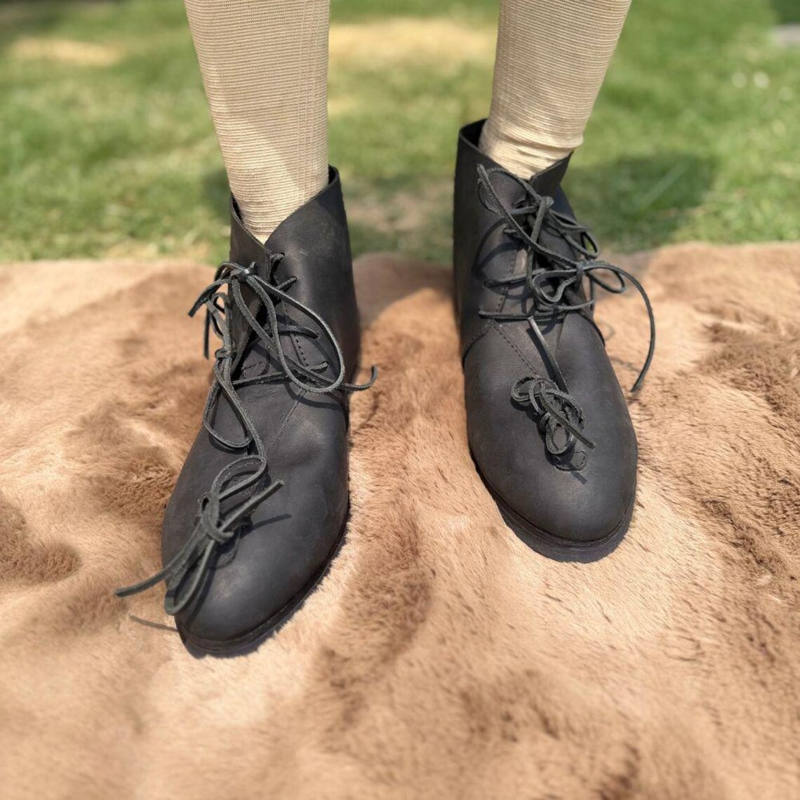 Medieval Black Leather Viking Boots – Authentic Historical ...