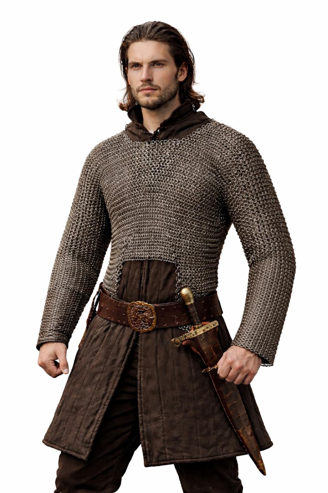 Titanium Chainmail Hauberk Shirt – 9mm Flat Dome Riveted Rings ...