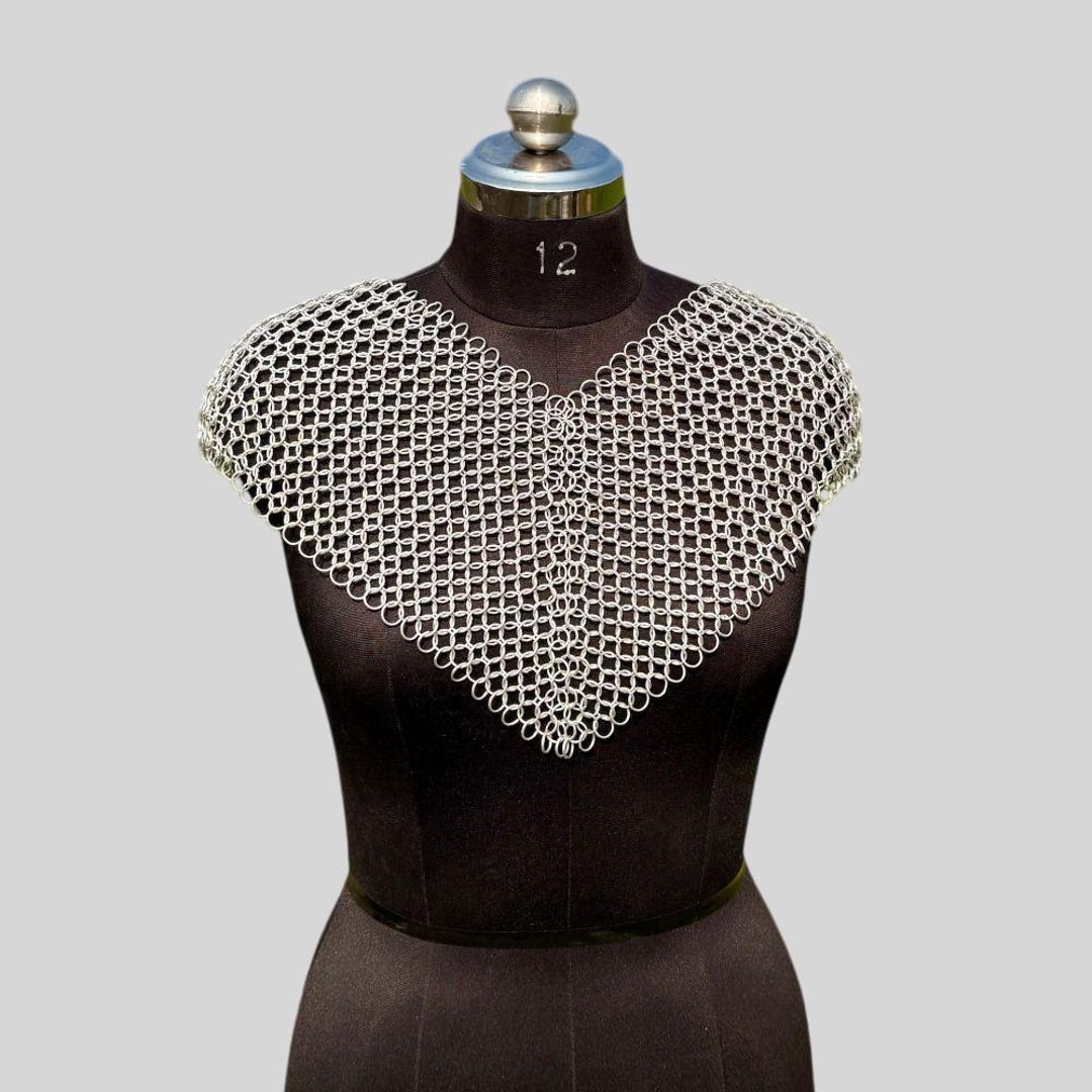 Chainmail Shoulder Armor | Aluminum Collar | Medieval Cosplay Accessory ...