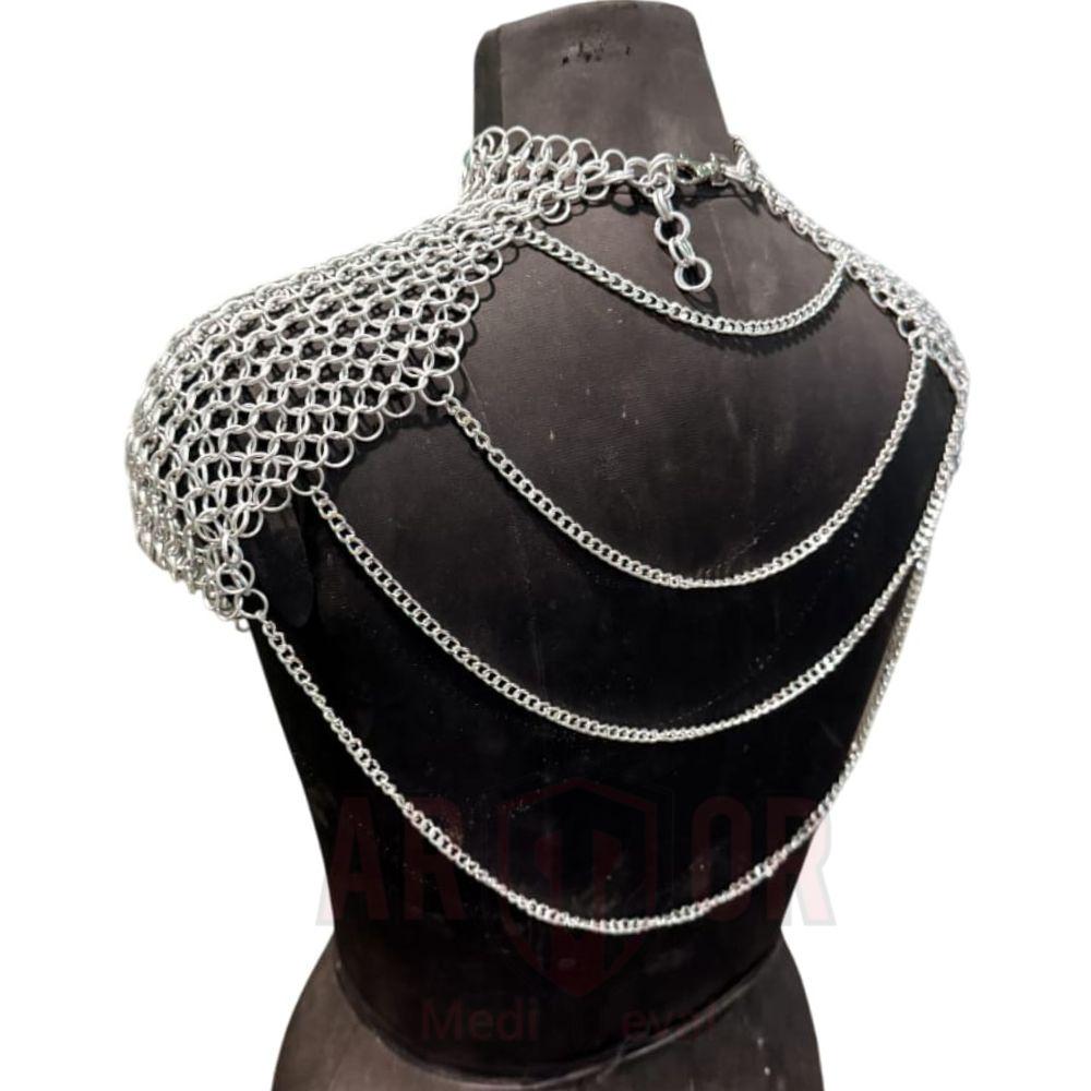 Chainmail Shoulder Drape Aluminum 10mm 16G | Gothic Festival Body Chain ...