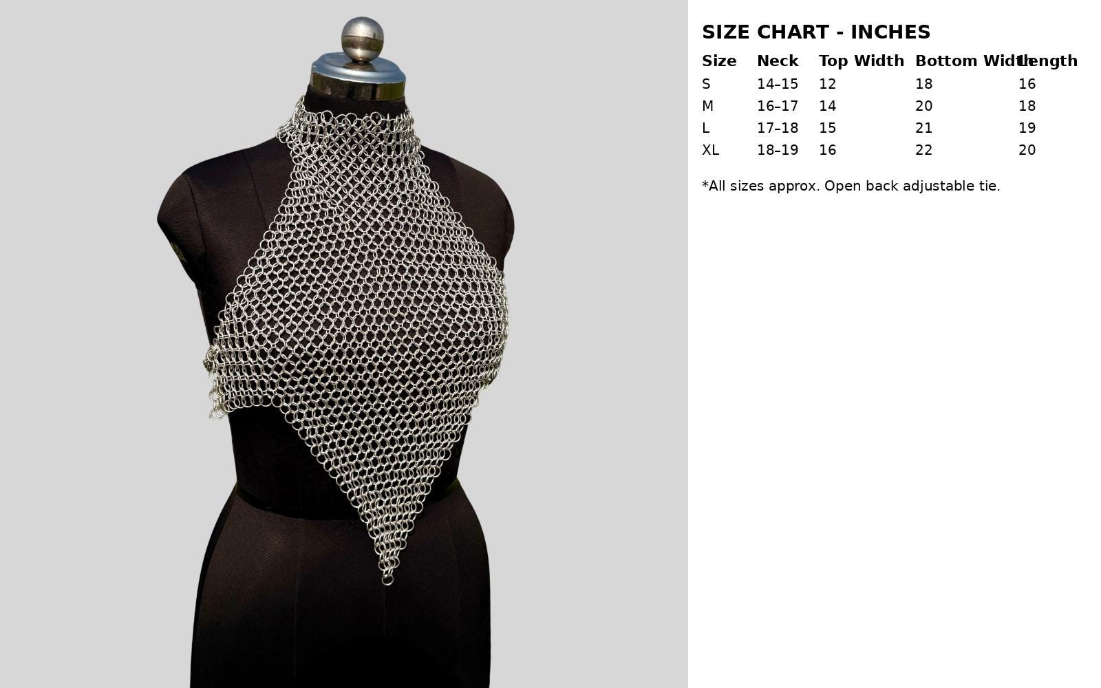 Chainmail Halter Top Aluminum 10mm Rings Butted | Medieval Chainmail ...
