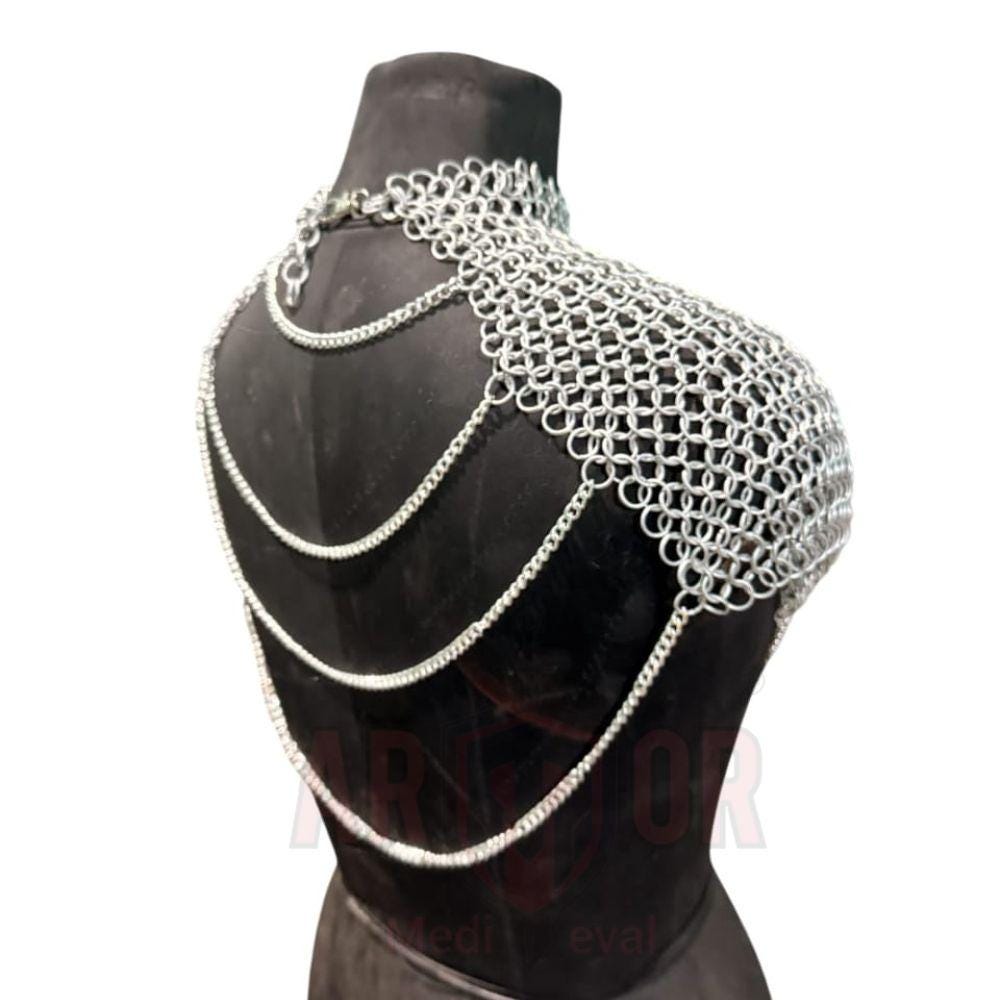 Chainmail Shoulder Drape Aluminum 10mm 16G | Gothic Festival Body Chain ...