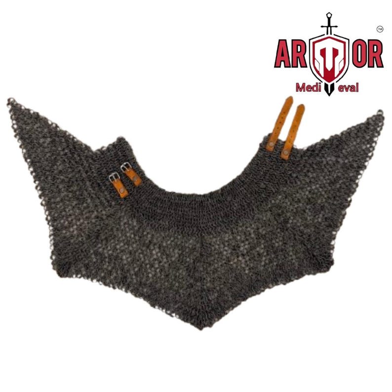 Handmade Medieval Chainmail Neck Collar: 17 Gauge Mild Steel LARP Armor ...