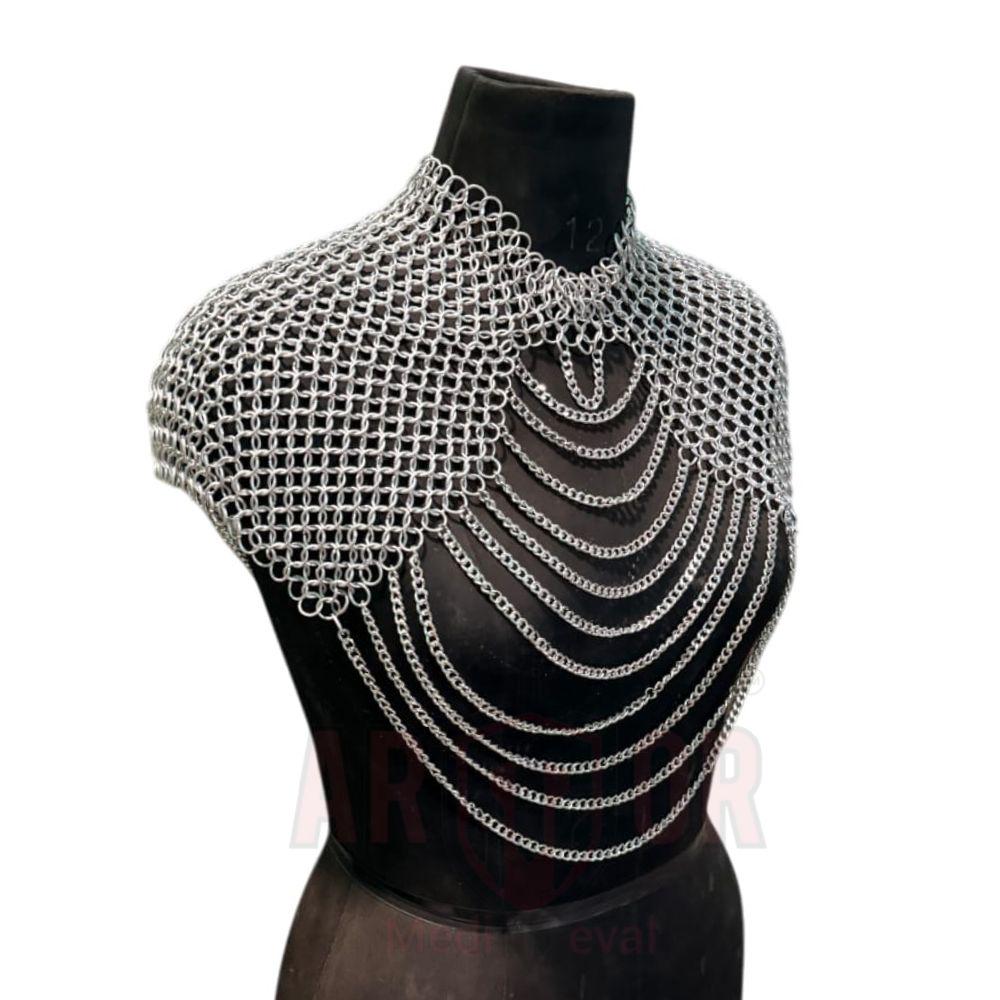 Chainmail Shoulder Drape Aluminum 10mm 16G | Gothic Festival Body Chain ...