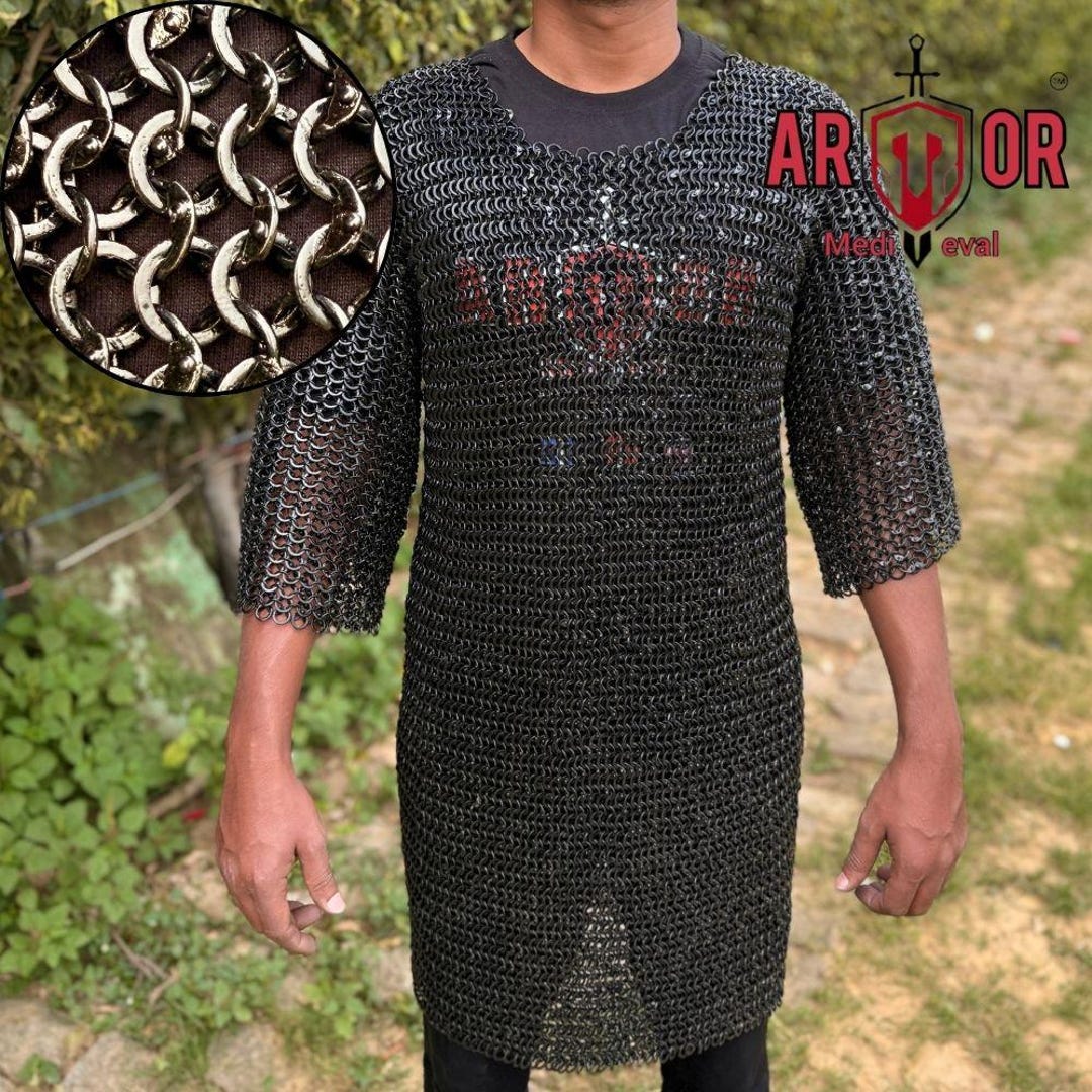 Antique Black, Aluminum Chainmail, Shirt: Medieval Armor, Larp Event ...