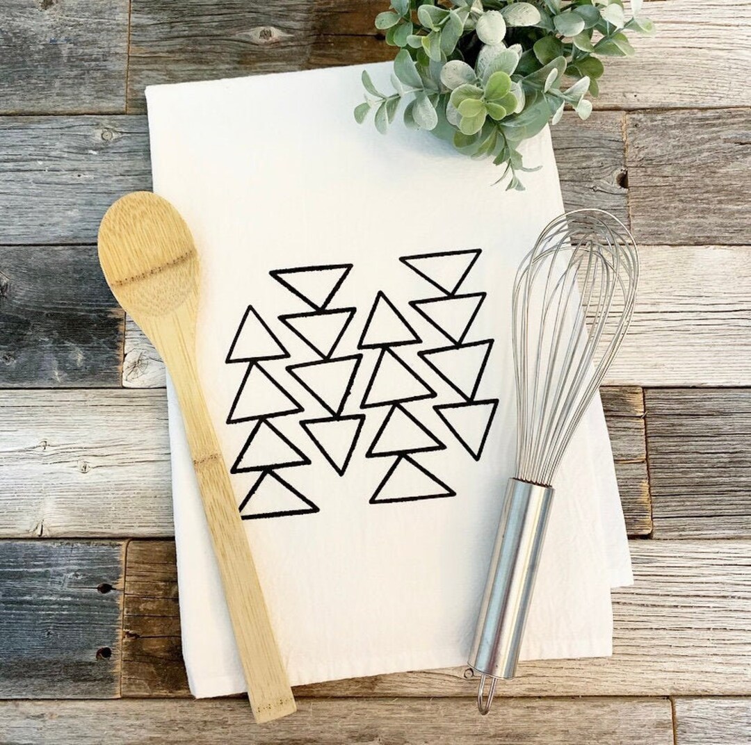Geometric Triangles Farmhouse Kitchen Tea Towel - Etsy