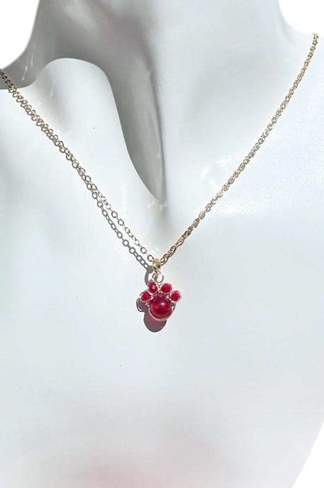 Crystal Paw Print Necklace – 18k Gold-plated Pet Jewelry - Etsy