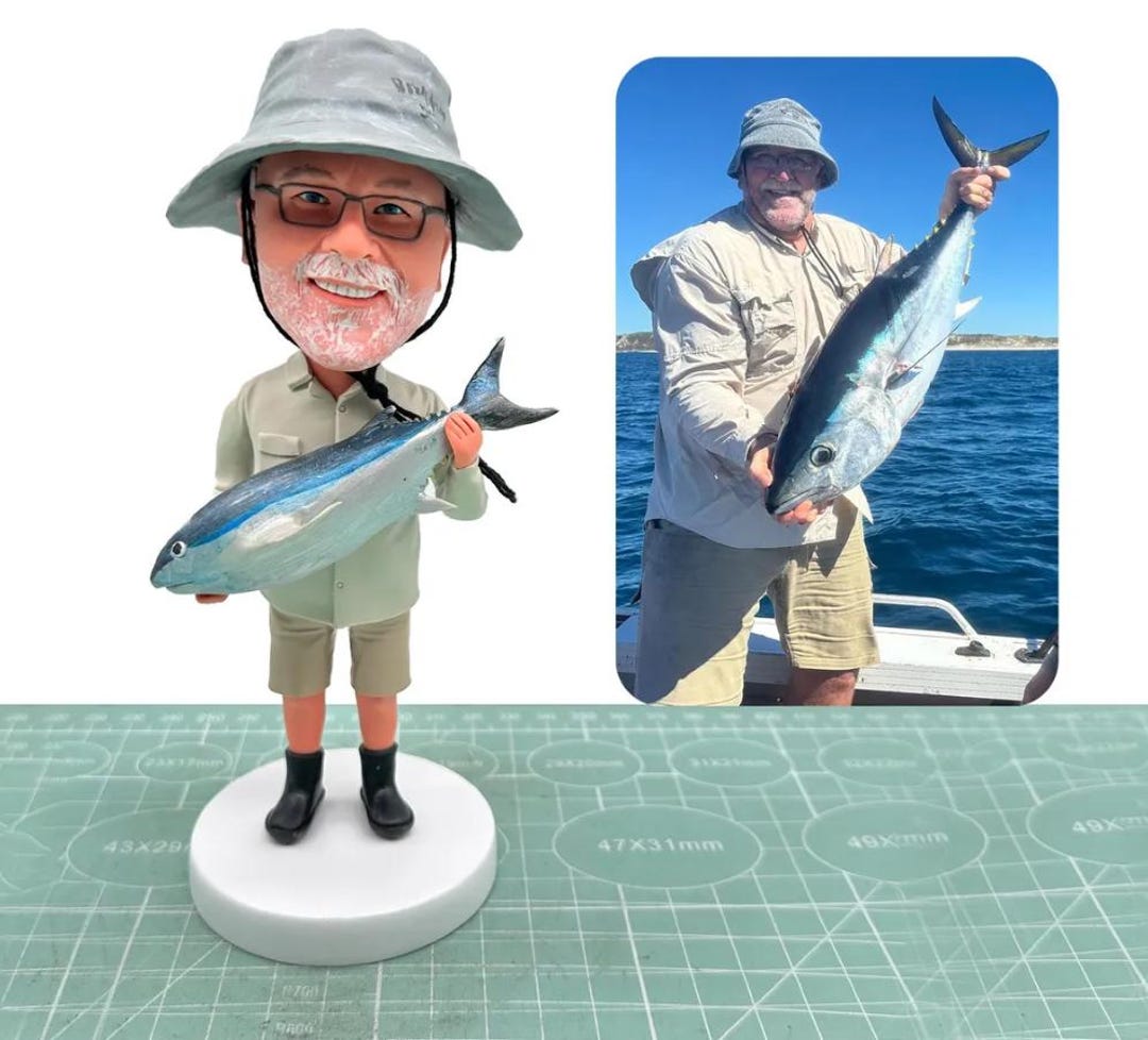 Customized Fishing Shake Head Dolls, Personalized Fisherman Shake Head ...