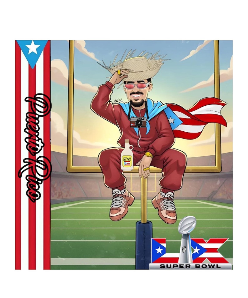 Bad Bunny Super Bowl |boricua LIX Digital Art| Puerto Rico Graphics ...