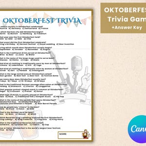 Oktoberfest Trivia Game: Editable Party Quiz (digital Download) - Etsy