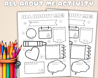 All About Me Printable, Back to School Worksheet Kids, Get to Know Me ...