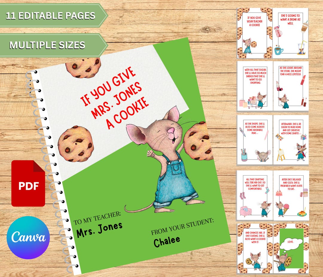 Teacher Appreciation Book Template, End of Year Gift (canva Editable ...