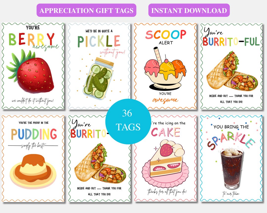 36 Appreciation, Employee Appreciation Tags, Staff Appreciation Tags ...