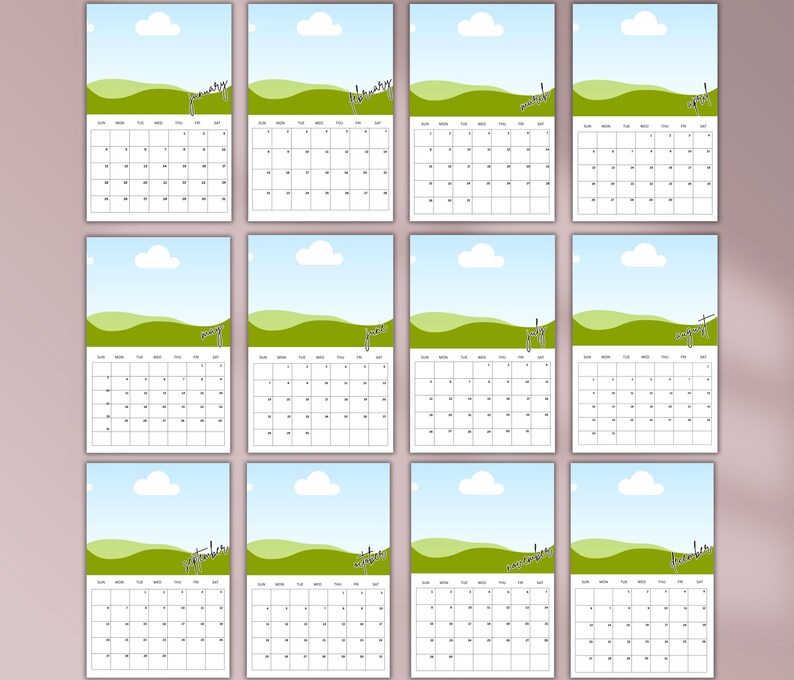 2026 Mini Photo Desk Calendar Template (printable, Editable) - Etsy