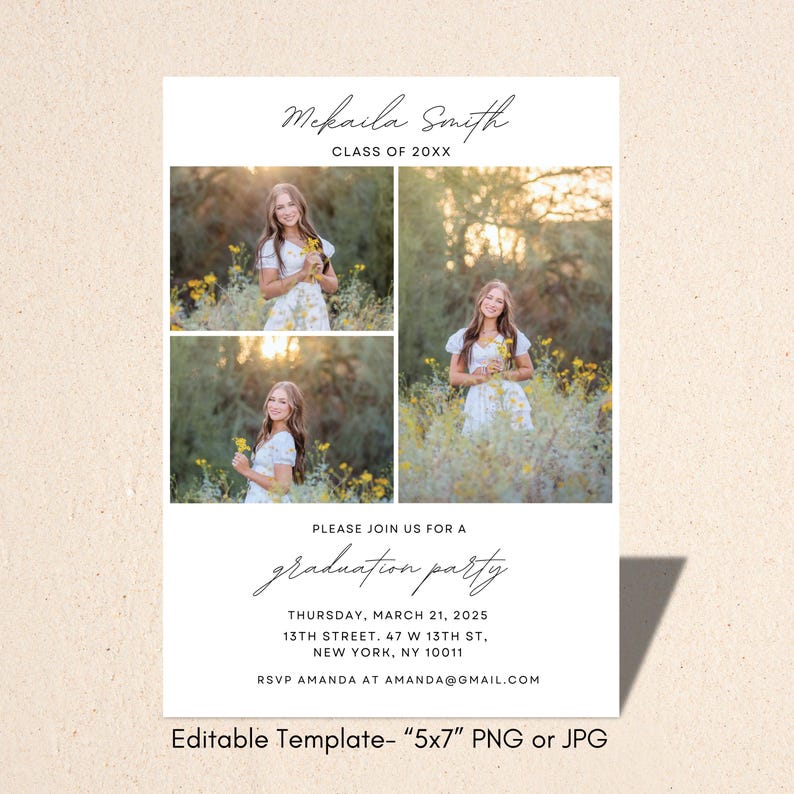 Modern Graduation Announcement Card | Multi-photo Senior Invite ...