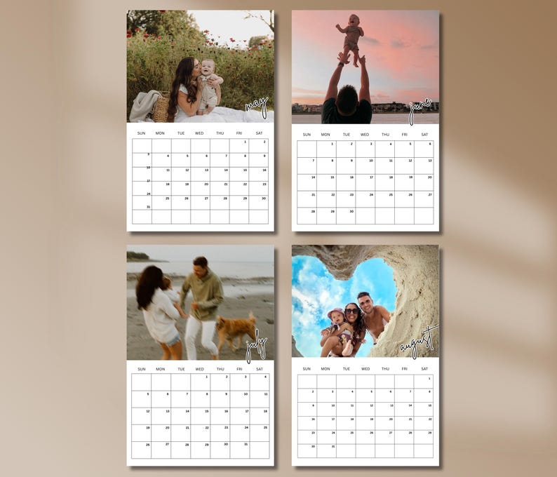 2026 Mini Photo Desk Calendar Template (printable, Editable) - Etsy