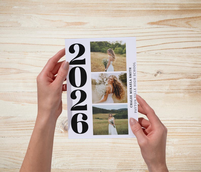 Class of 2026 Modern Graduation Announcement Card: Editable Photo ...