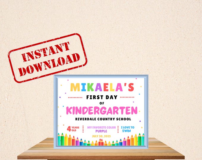 Editable Back to School Sign First Day of School Sign Printable ...