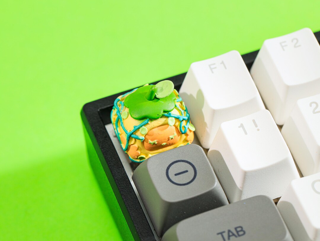 Cute Leaf Keycap, Handmade Artisan Keycap for Mechanical Keyboard, Gift ...