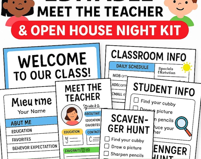 Back to School Forms -meet the Teacher Forms -open House Forms-editable ...