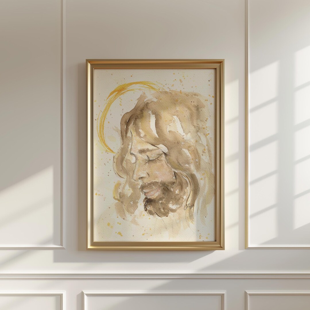 Joyful Jesus Christ Portrait Art Print - Watercolor Painting - Etsy