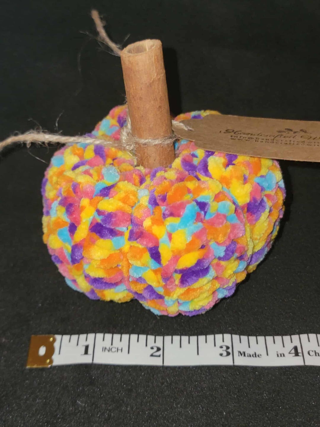 Adorable Stuffed Chenille Pumpkins With Cinnamon Stick Stems - Etsy