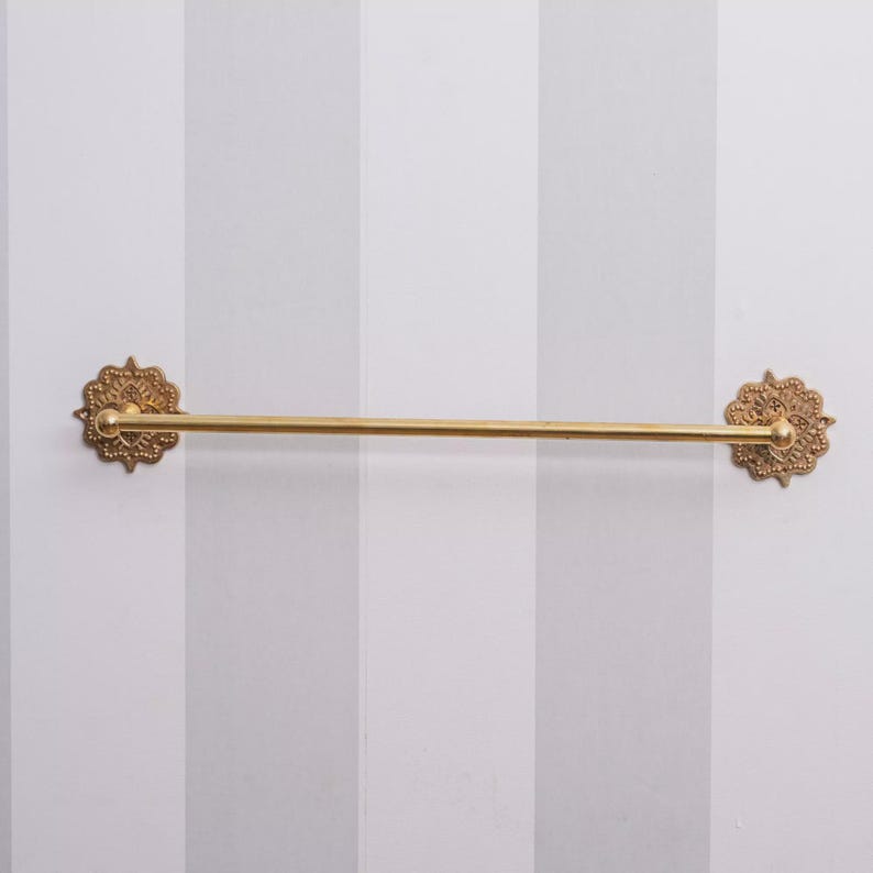 Brass Finish Bathroom Hardware Set | Boho Leaf Design, Aluminum - Etsy
