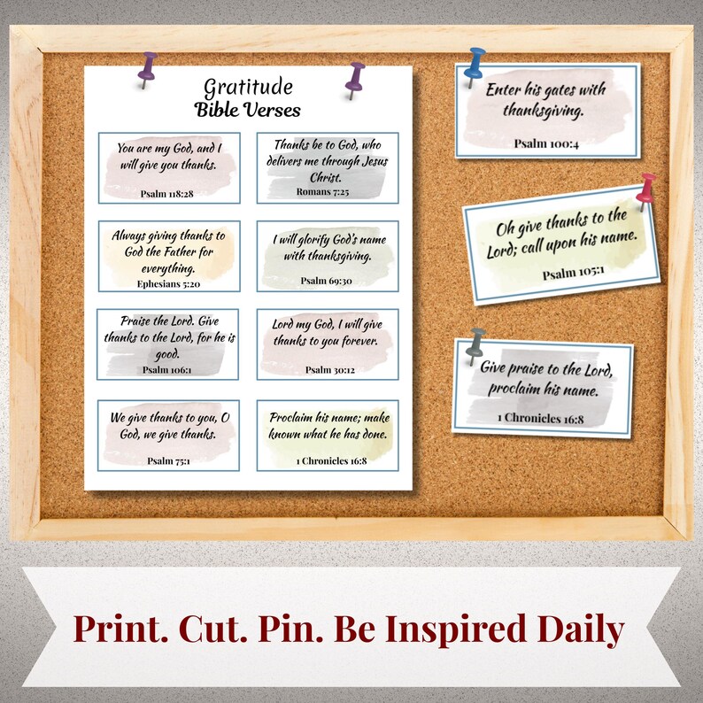 Gratitude Bible Verse Cards | Printable Scripture and Memory Cards for ...