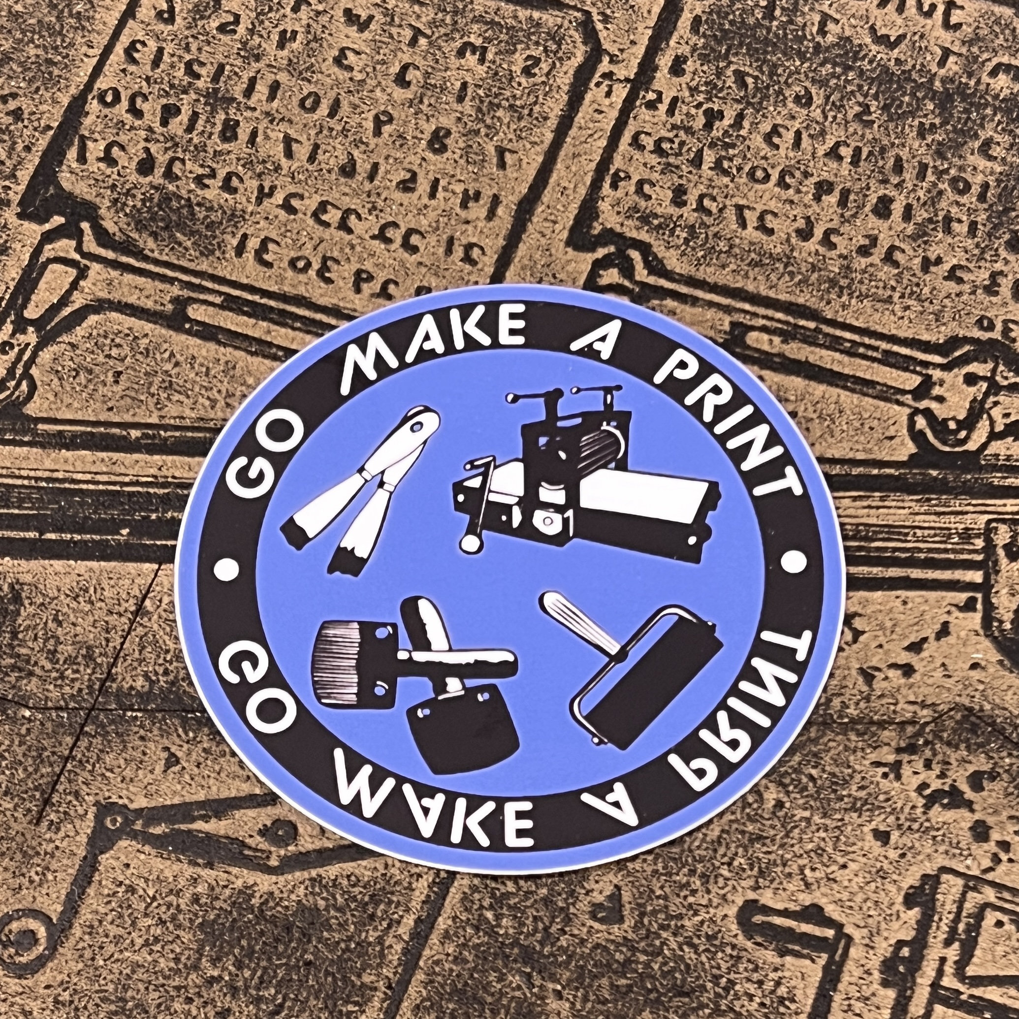 Go Make A Print 3 Printmaking Sticker Gift for Printmakers - Etsy