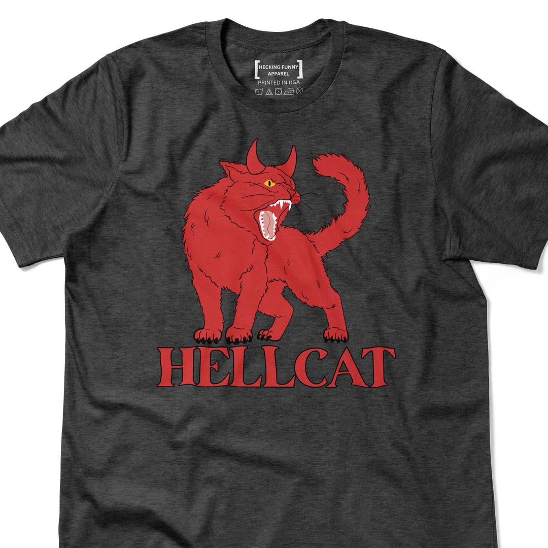 Halloween Hellcat Shirt, Retro Hell Cat T-shirt, Women's Spooky Season ...