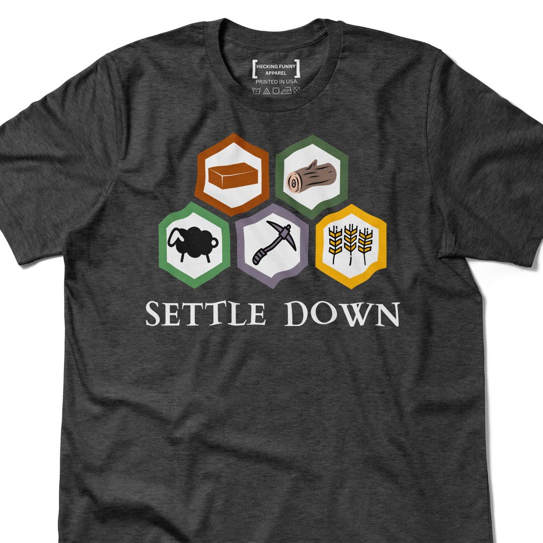 Settle Down Settlers of Catan Shirt, Vintage Game Night T-shirt, Funny ...